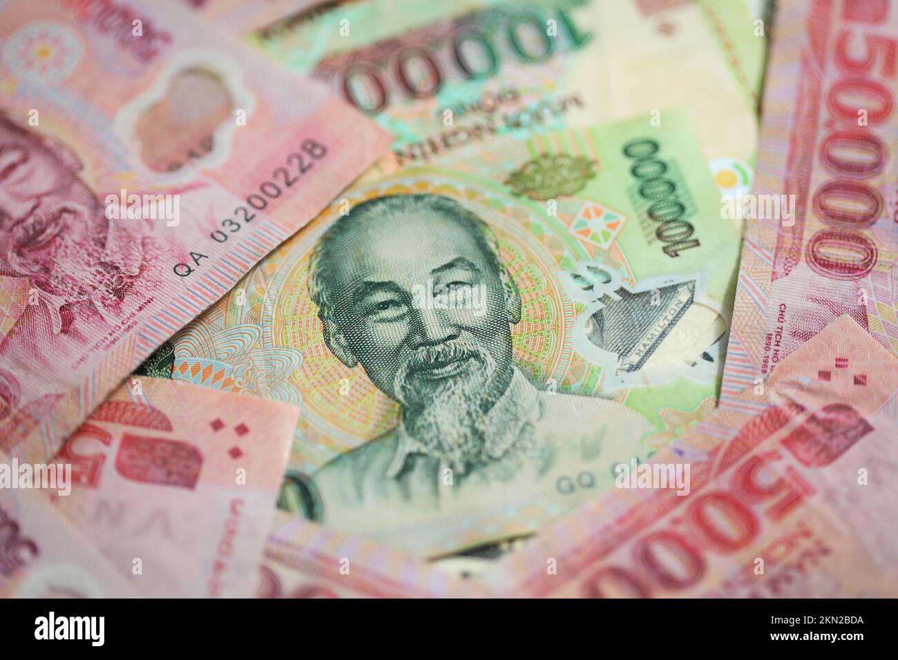 Vietnamese money featuring Ho Chi Minh the leader of the Vietnamese ...