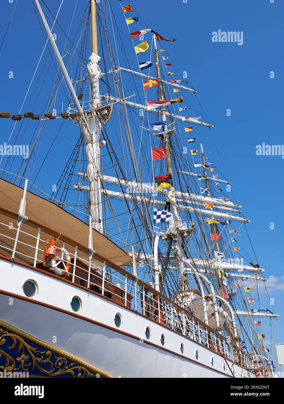 Taking a trip over the ocean. a large sailing ship Stock Photo - Alamy