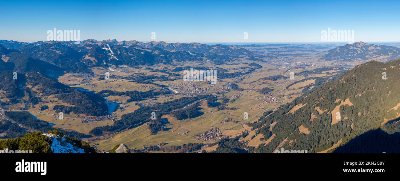 Panorama from the Rubihorn, 1957m, into the Illertal, Allgäu, Bavaria ...