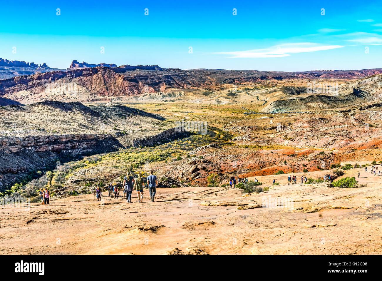 Climbing down delicate arch hi-res stock photography and images - Alamy