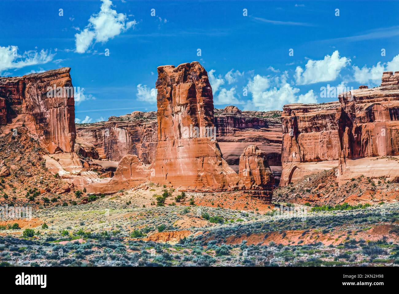 Red Orange Sheep Rock Tower of Babel Formations Canyon Arches National ...
