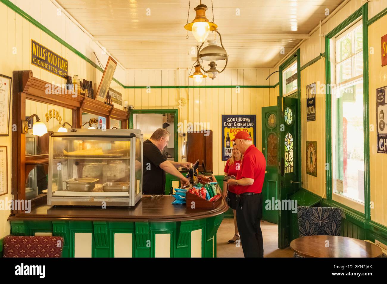 England, Sussex, Bluebell Railway, Buffet at Horsted Keynes Station ...