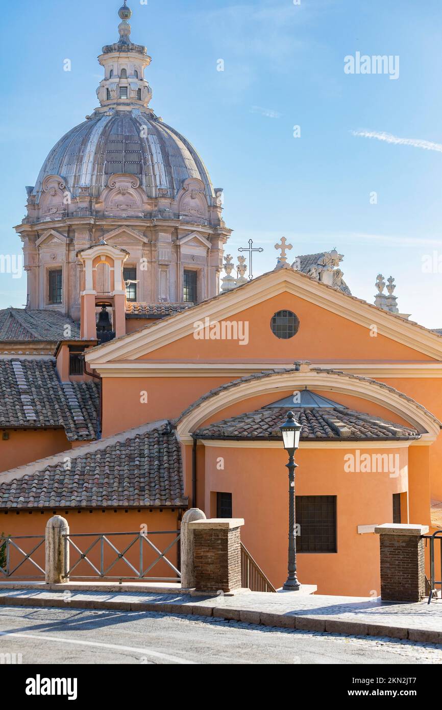 Mamertine Prison and the Dome of Church Santi Luca e Martina Martiri ...