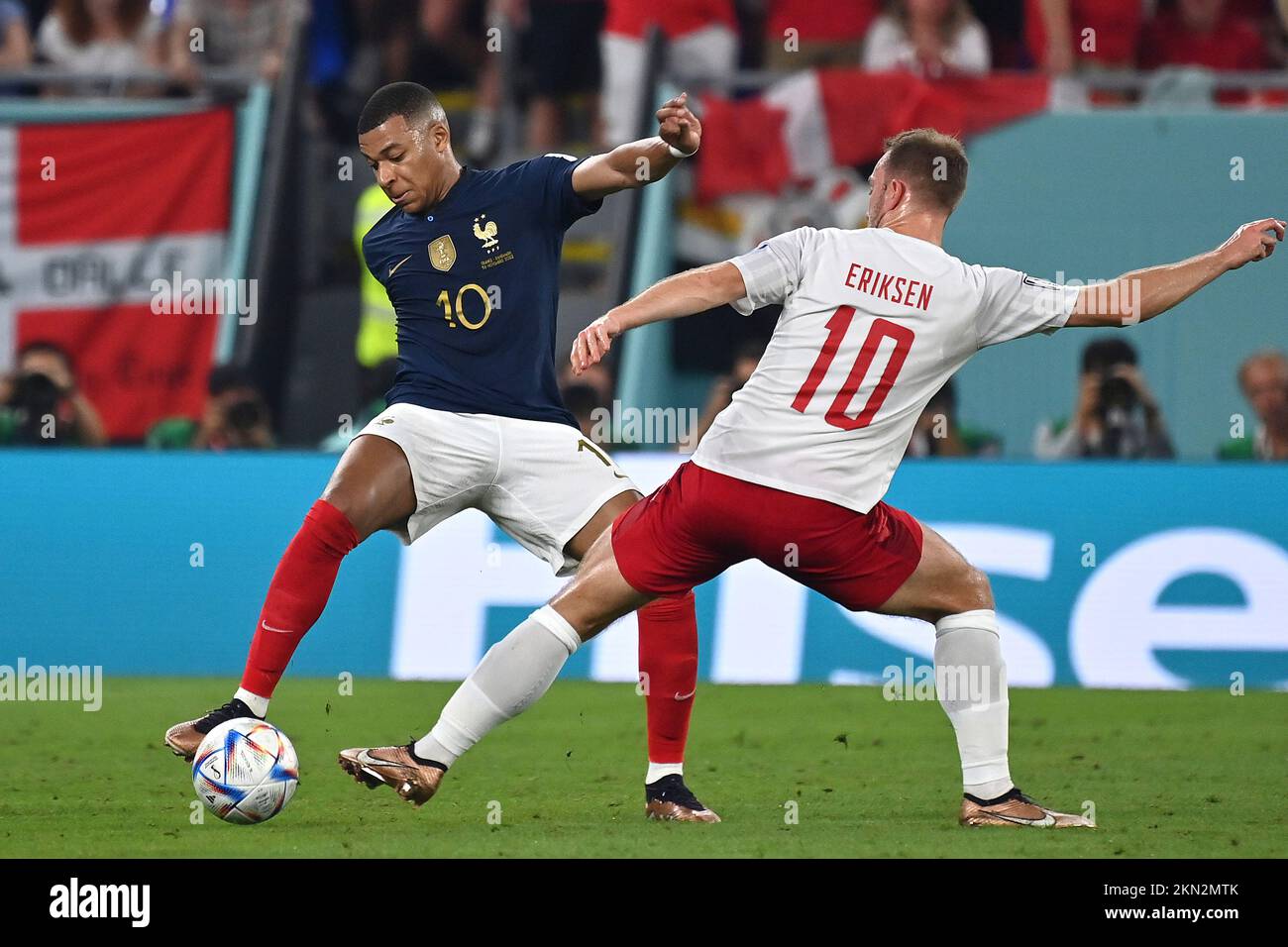 Kylian MBAPPE (FRA), Action, duels versus Christian ERIKSEN (DEN) Game ...