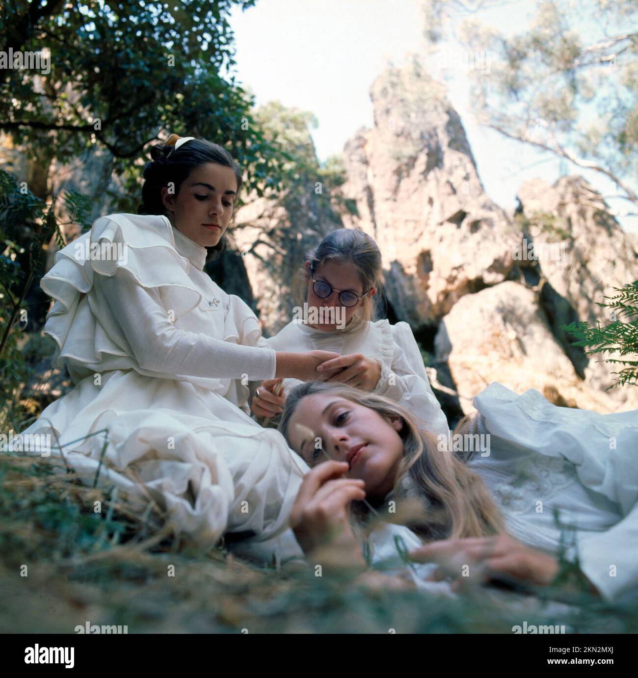 ANNE-LOUISE LAMBERT, KAREN ROBSON and JANE VALLIS in PICNIC AT HANGING ROCK (1975), directed by ...