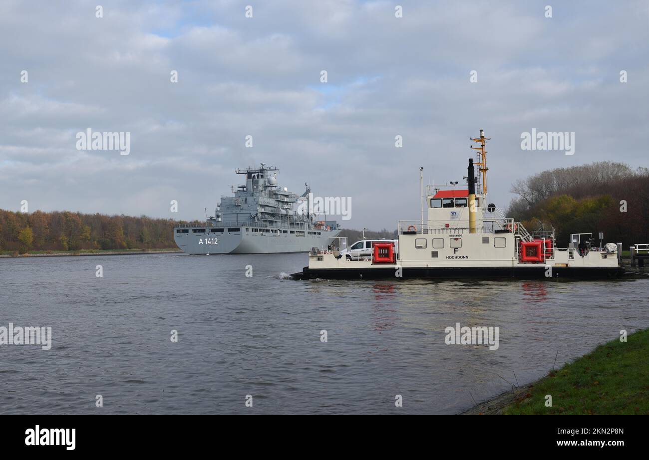 German Navy car ferry and task force supply vessel, supply vessel ...