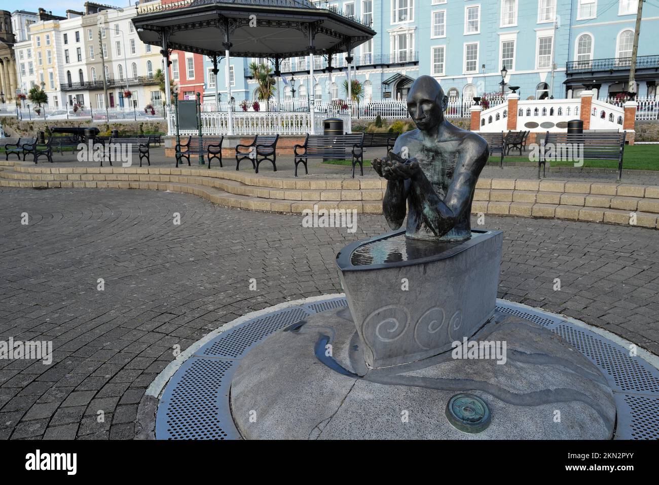 The Navigator statue showing a Christ-like figure in a boat by the ...