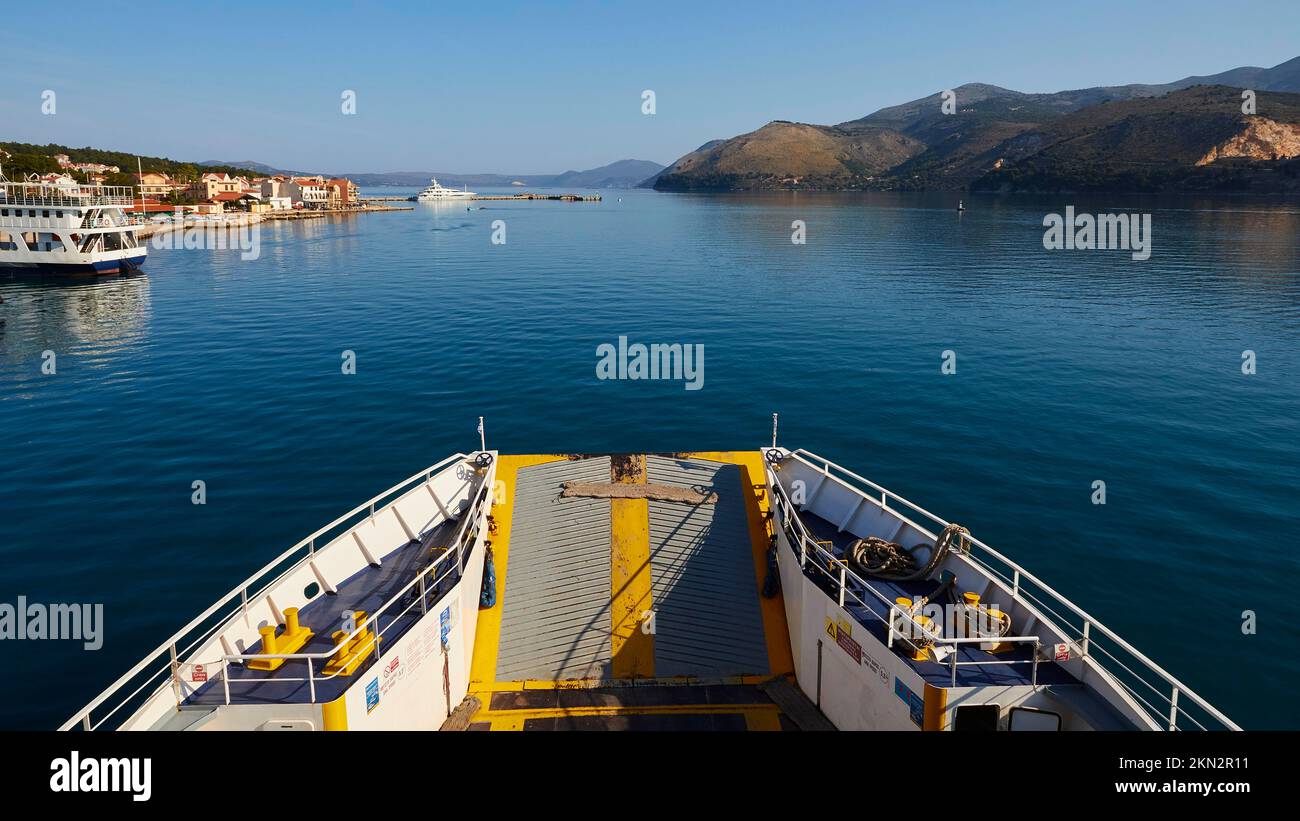Argostoli, Ferry, Bow, Bay, Luxury Yacht, Kefalonia Island, Ionian ...