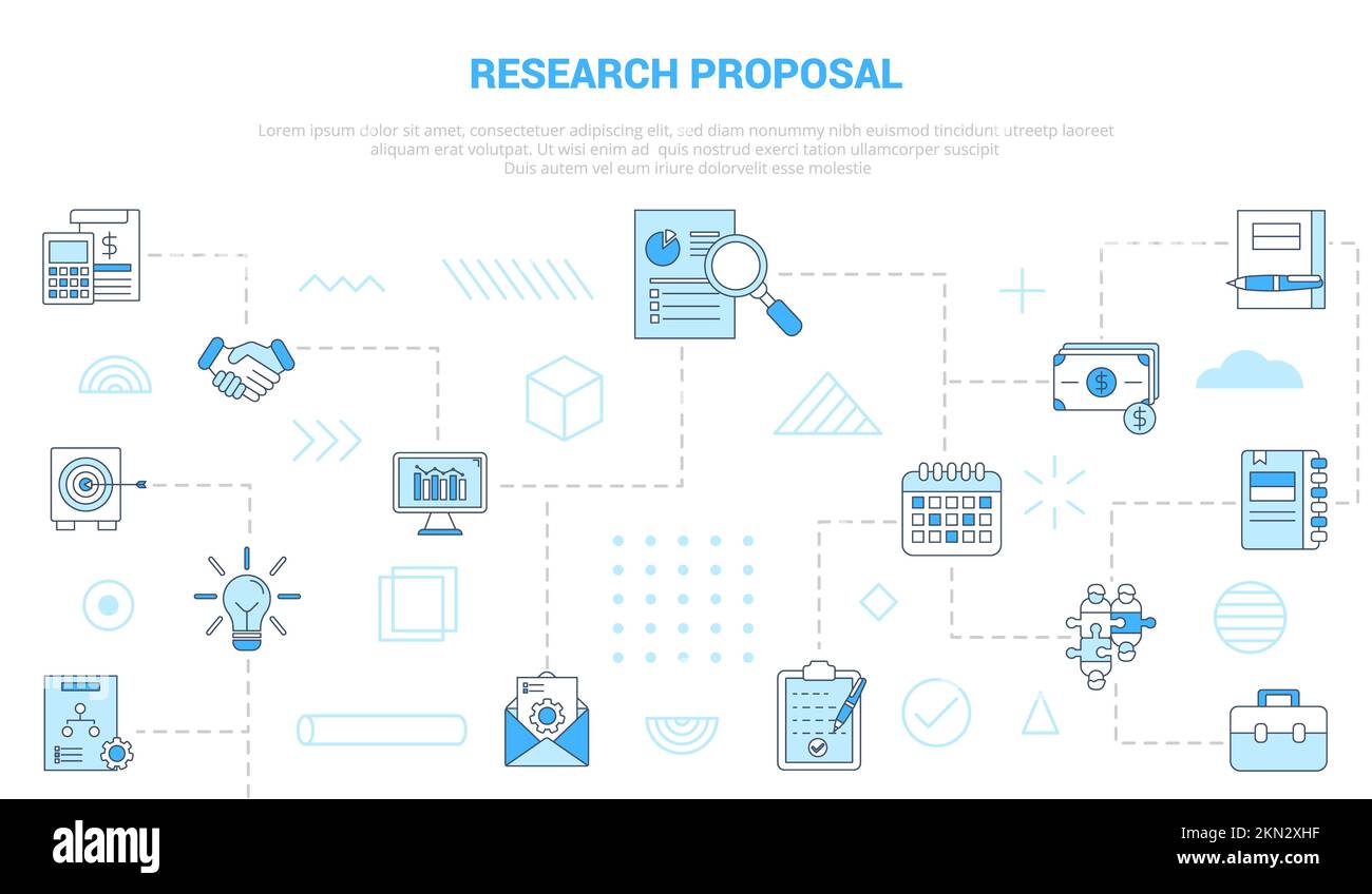 Research Proposal Concept With Icon Set Template Banner With Modern