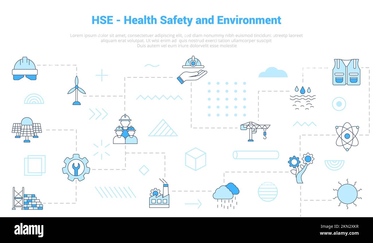 hse health safety environment concept with icon set template banner ...