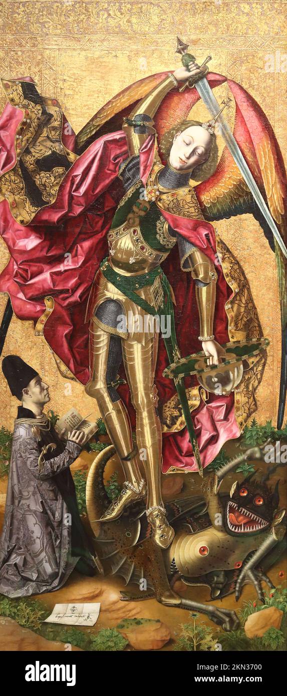 Saint Michael Triumphs over the Devil by Spanish painter of the Middle ...