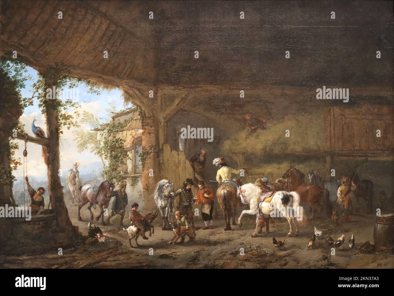 The Interior of a Stable by Dutch Golden Age painter Philips Wouwerman ...