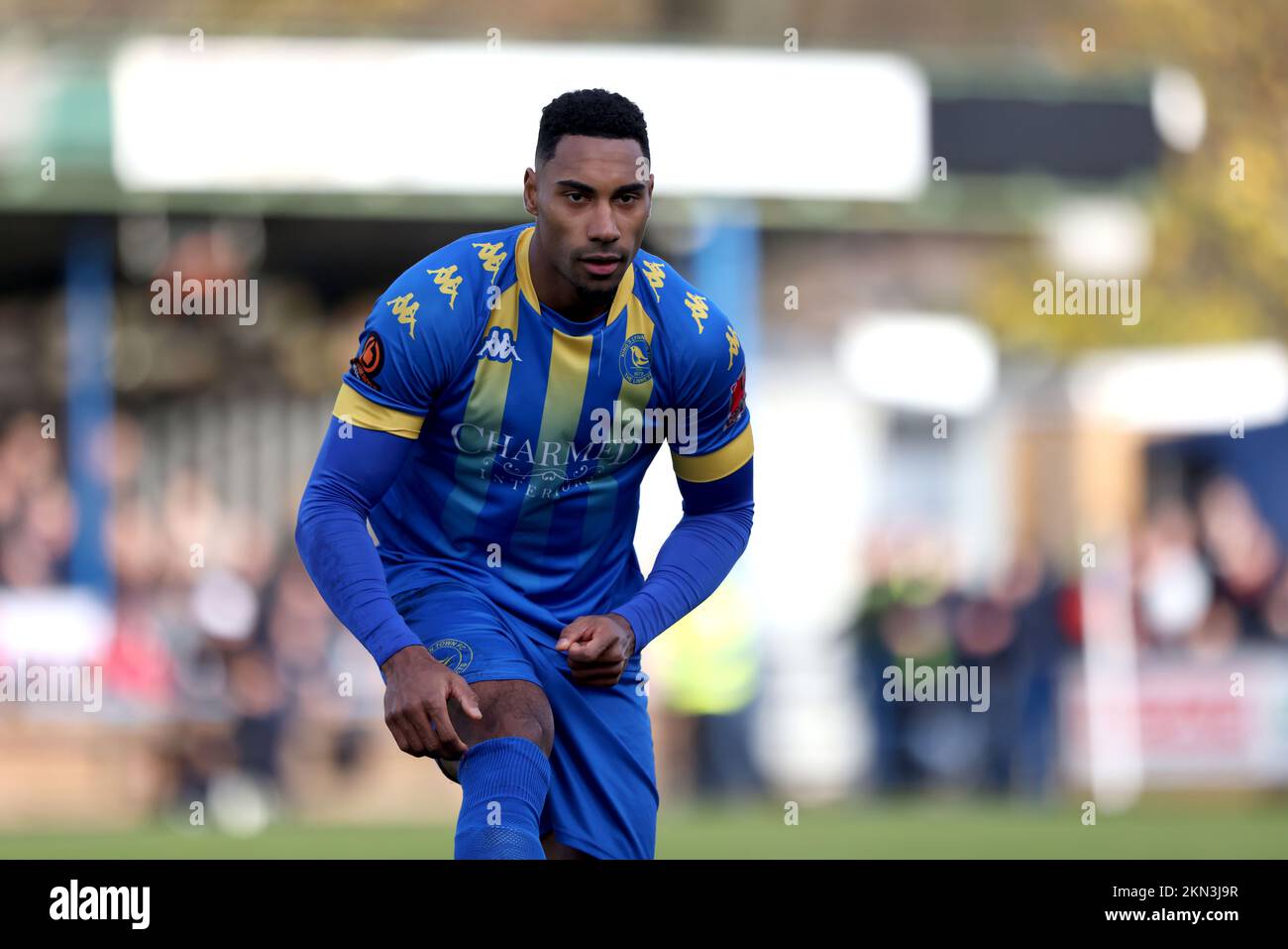 Kings Lynn, UK. 26th Nov, 2022. Gold Omotayo (KLT) at the King's Lynn ...