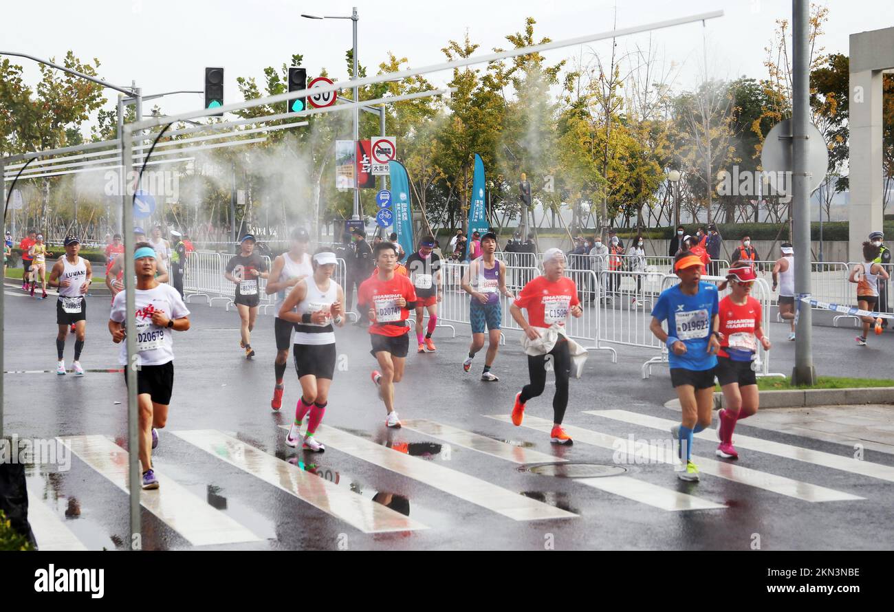 SHANGHAI, CHINA - NOVEMBER 27, 2022 - Runners take part in the 2022 ...