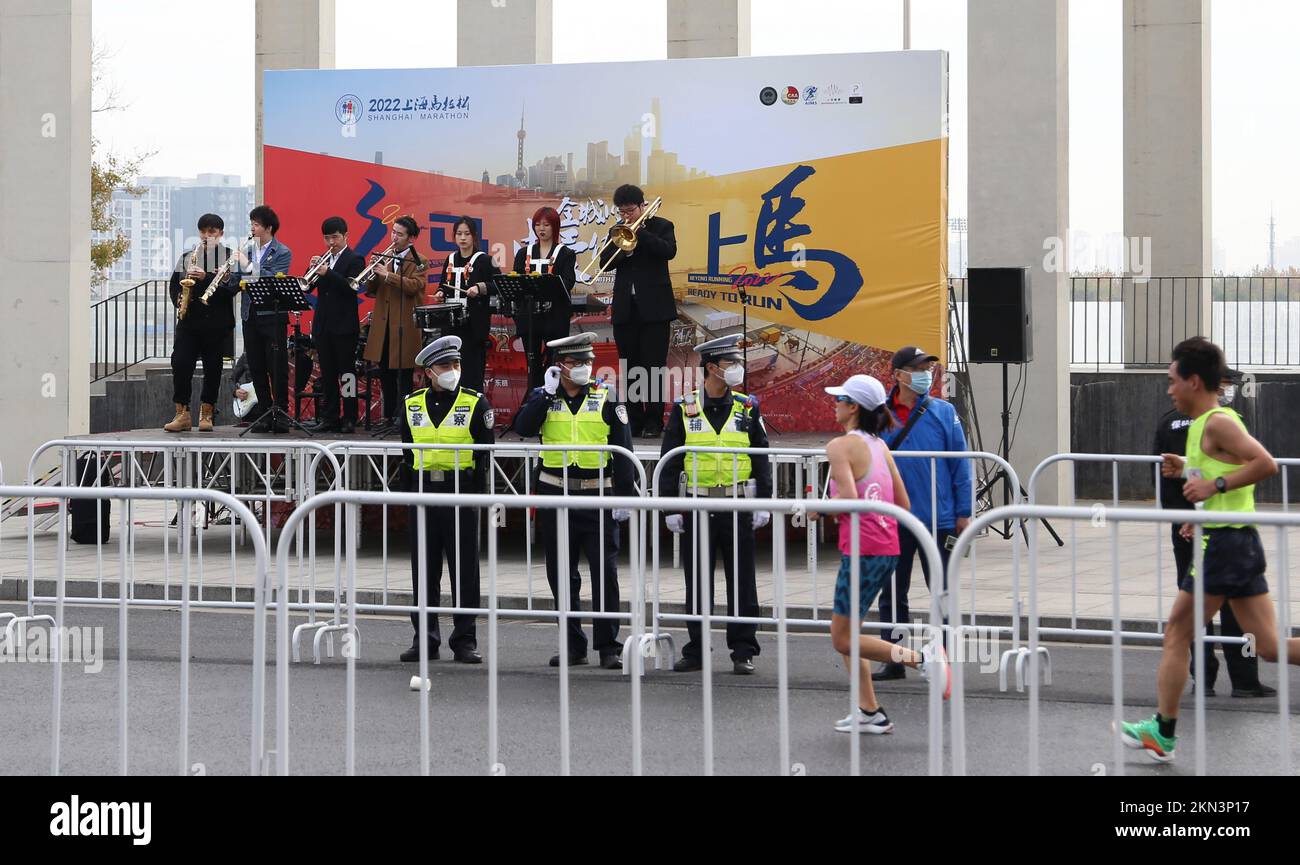SHANGHAI, CHINA - NOVEMBER 27, 2022 - Runners take part in the 2022 ...