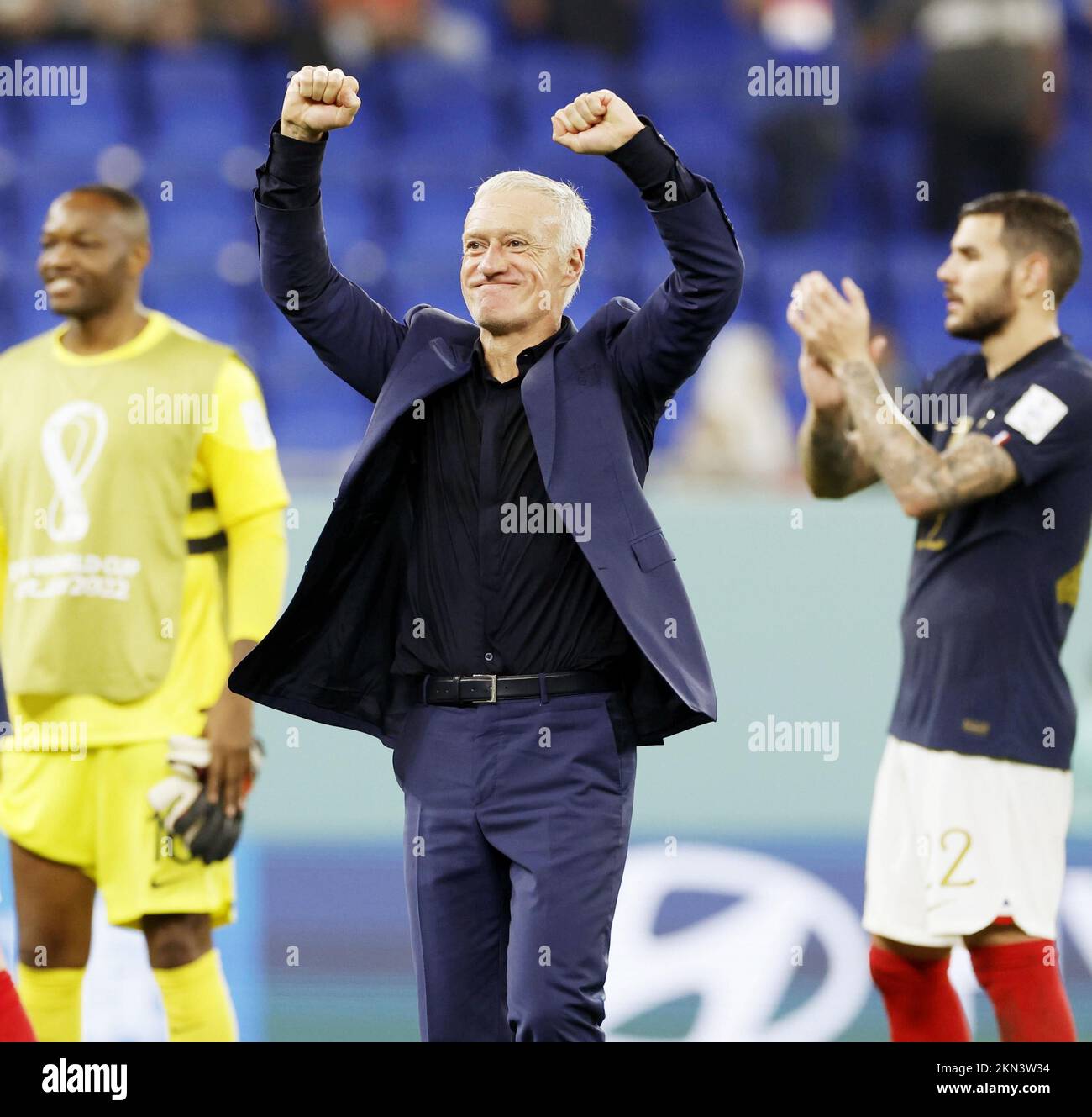 France head coach Didier Deschamps celebrates after his team defeated ...
