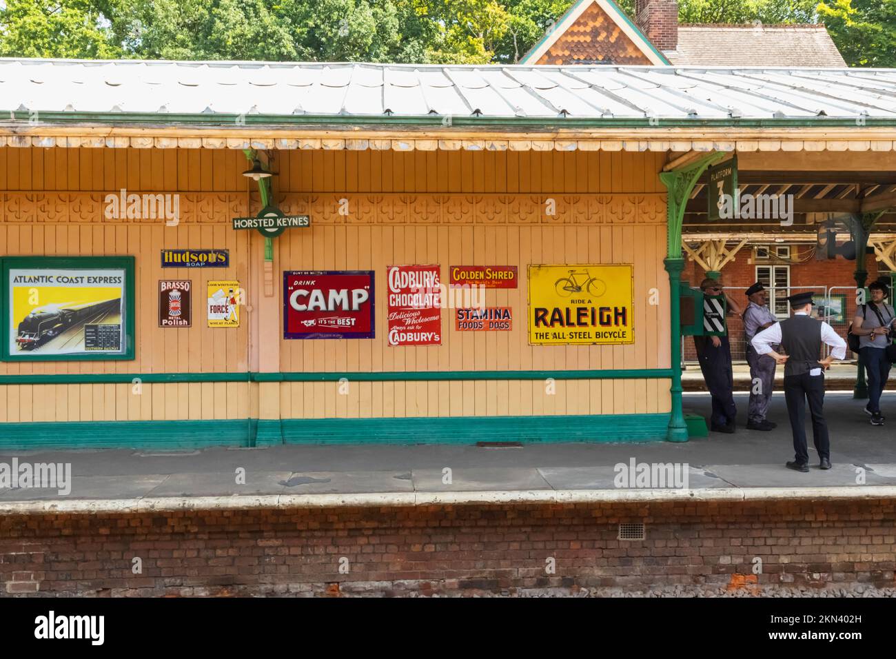 England, Sussex, Bluebell Railway, Horsted Keynes Station, Platform ...