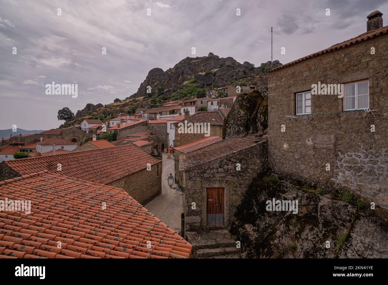 A medieval countryside village of Monsanto, Portugal with massive ...