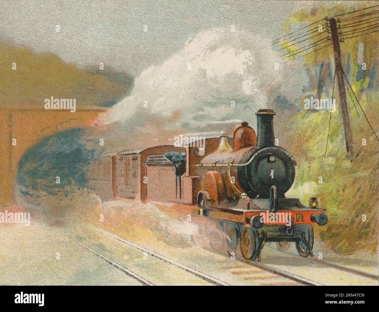 Queen Victoria's Royal Train travelling through countryside Stock Photo ...