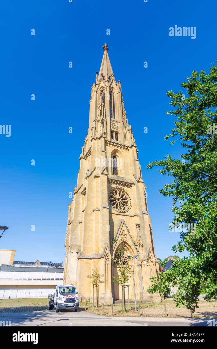 Metz: steeple of the Garrison Church (Temple de Garnison) in Lorraine ...