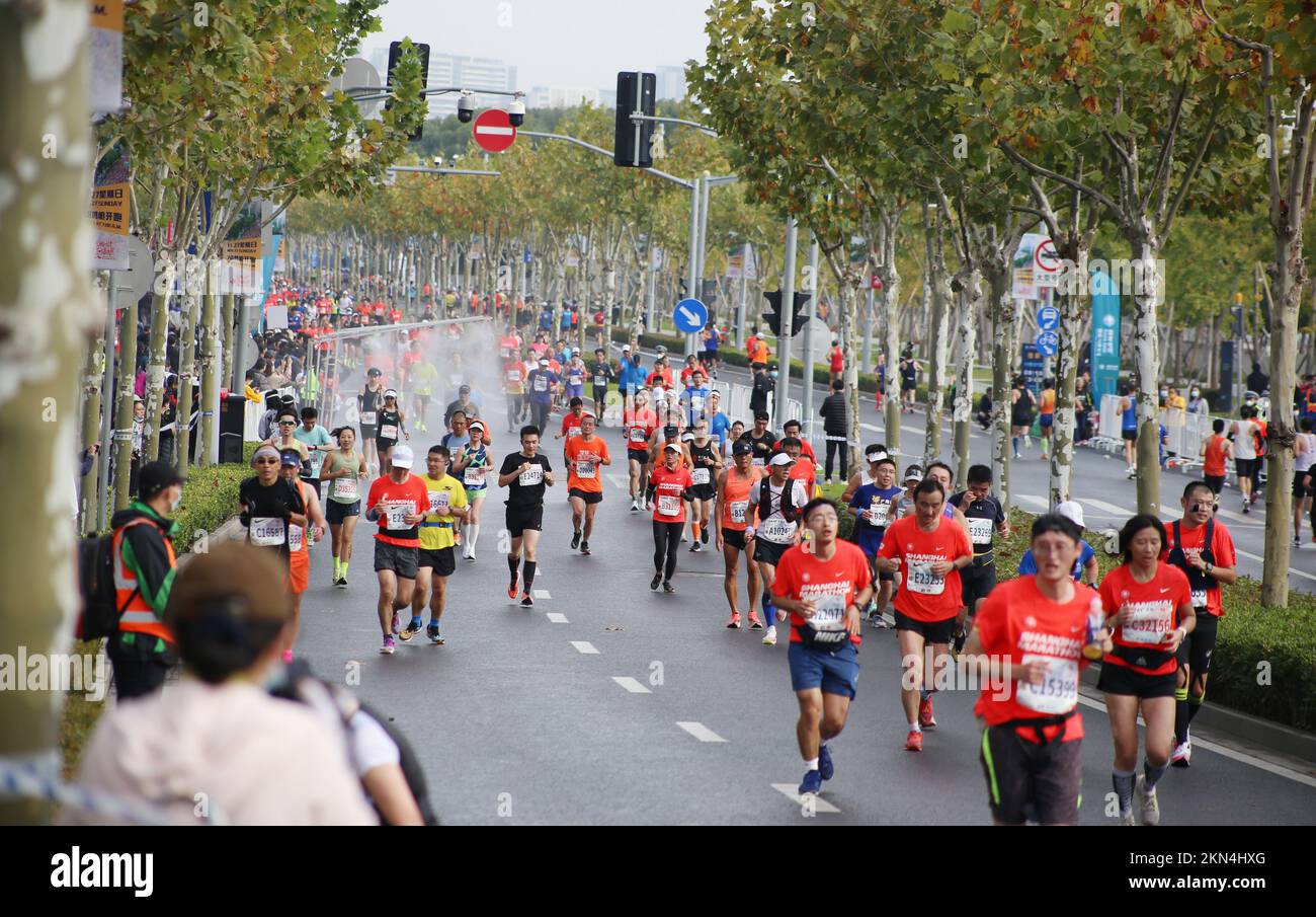 SHANGHAI, CHINA - NOVEMBER 27, 2022 - Runners take part in the 2022 ...