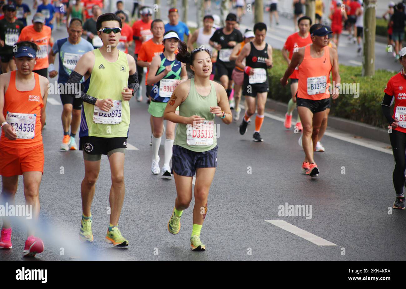 SHANGHAI, CHINA - NOVEMBER 27, 2022 - Runners take part in the 2022 ...