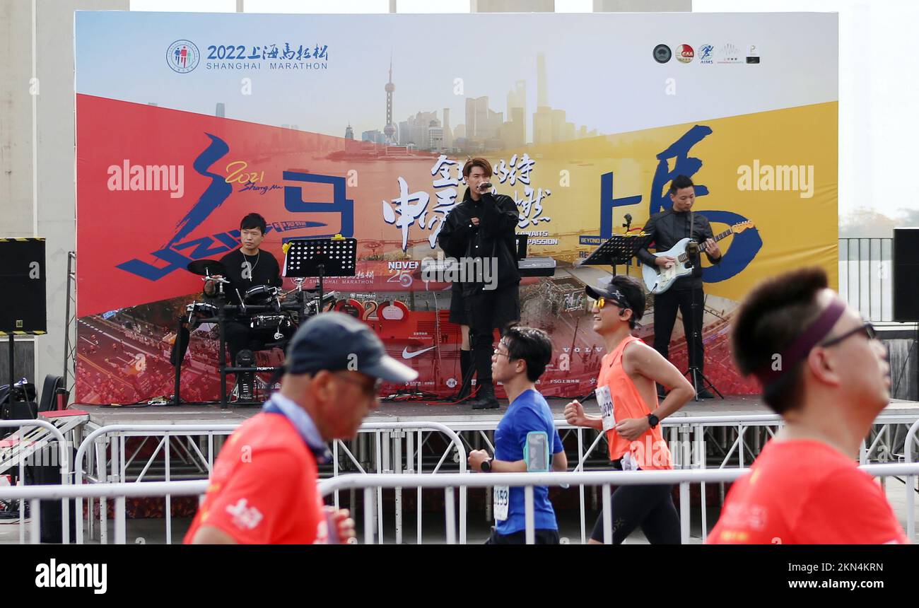 SHANGHAI, CHINA - NOVEMBER 27, 2022 - Runners take part in the 2022 ...