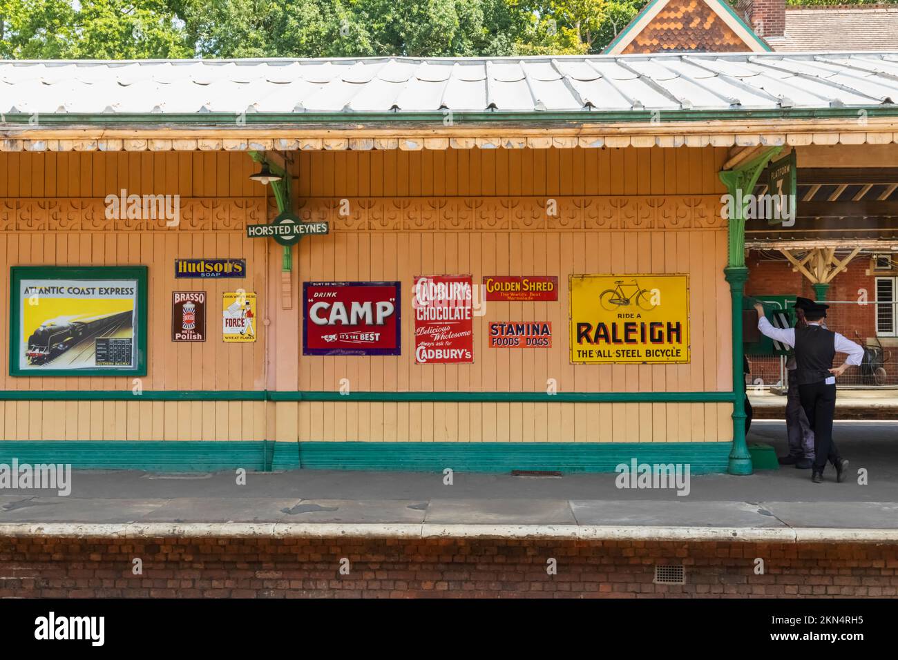 England, Sussex, Bluebell Railway, Horsted Keynes Station, Platform ...