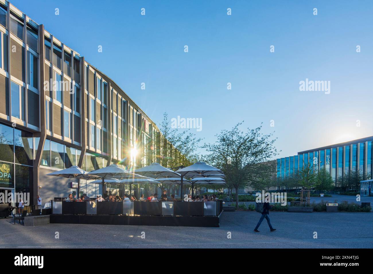 Restaurant at gare centre pompidou metz in lorraine lothringen hi-res ...