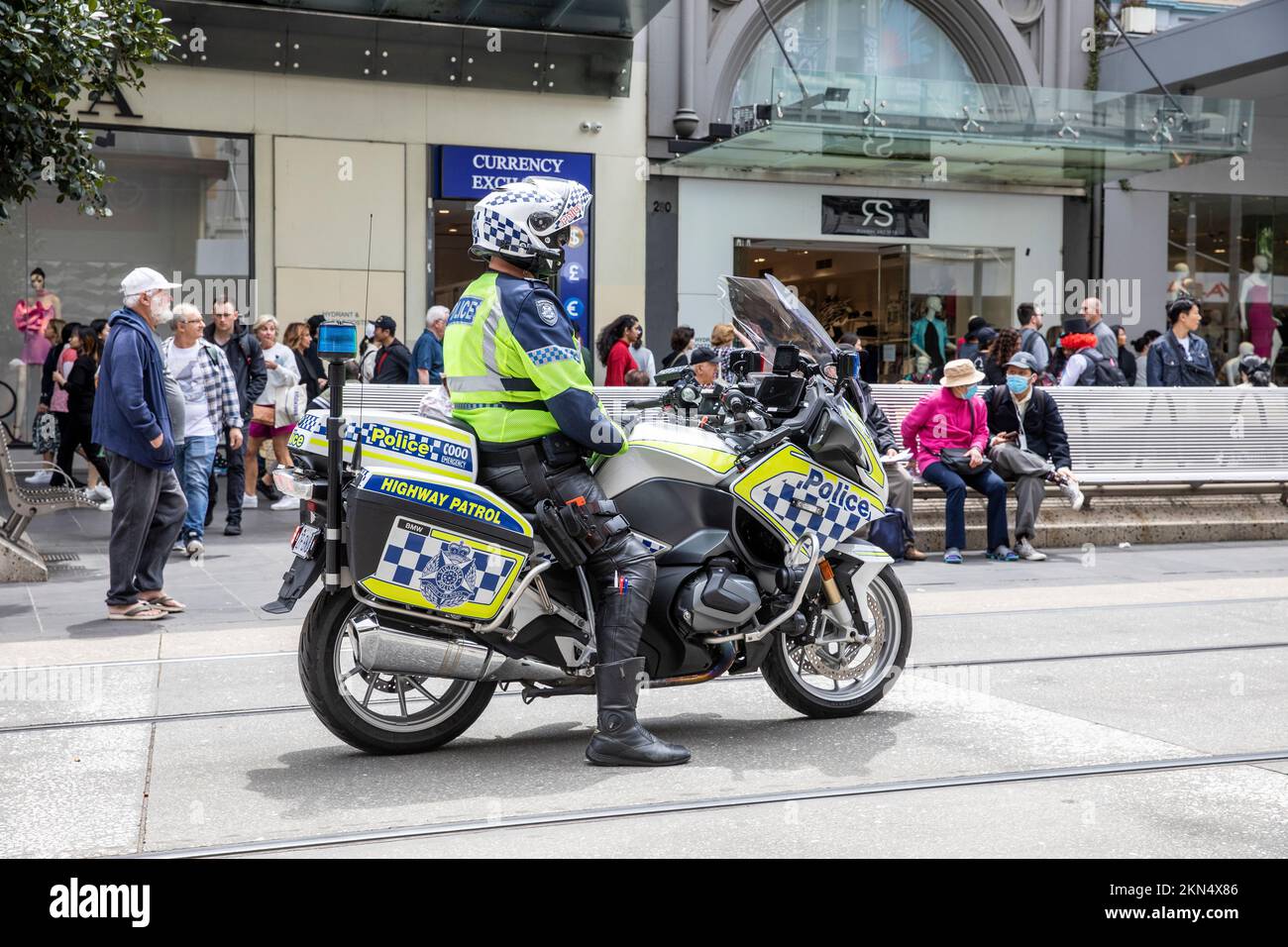 Australian policeman on BMW highway patrol motorbike motorcycle ...