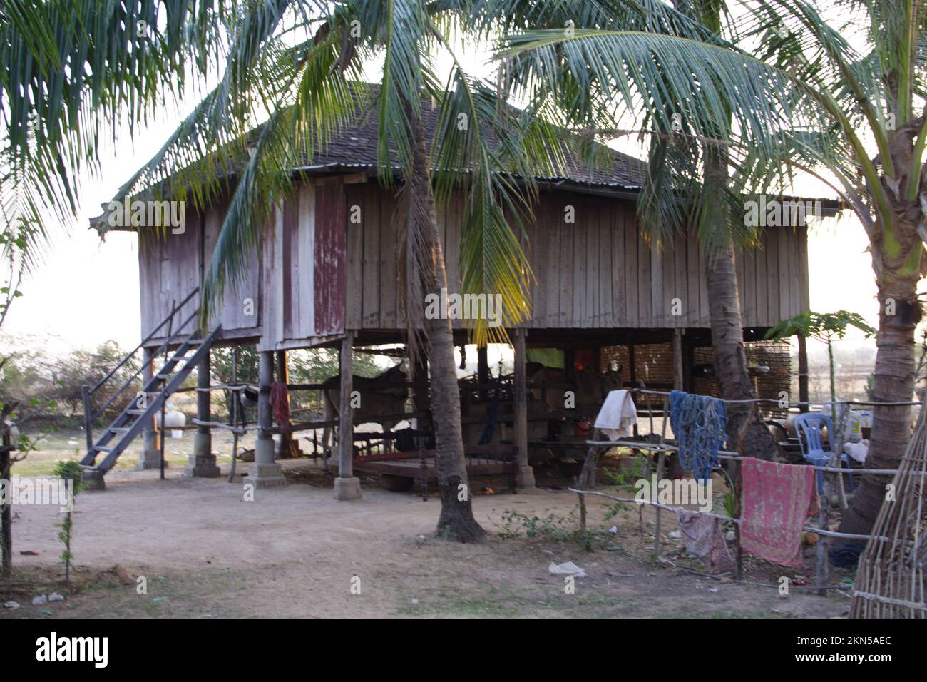 Traditional house (on stilts), Kampong Speu, Kampong Speu Province ...