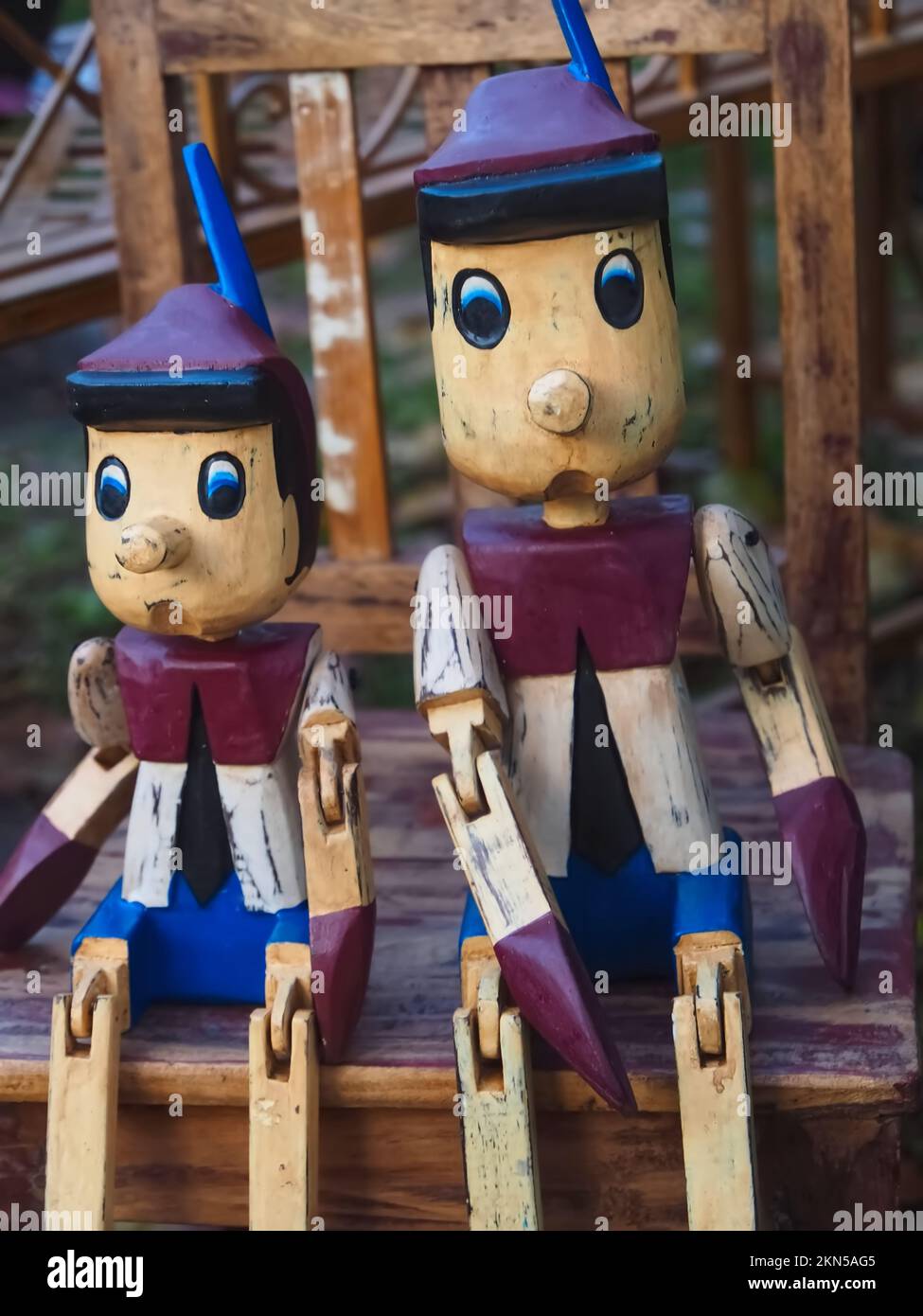 Wooden cute pinocchio puppet toy Stock Photo - Alamy