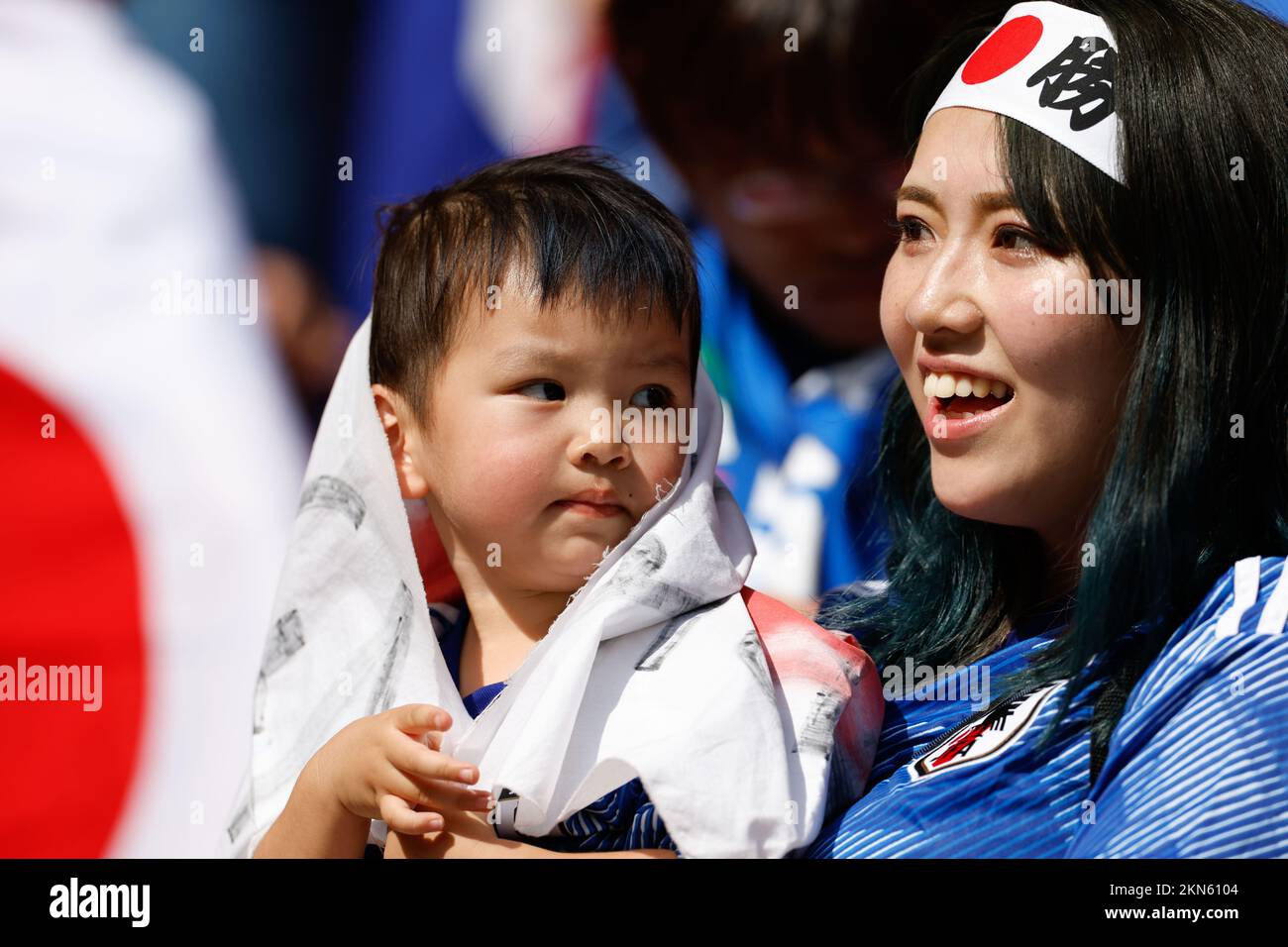 Al Rayyan, Qatar. 27th Nov, 2022. Fans react before the Group E match between Japan and Costa ...