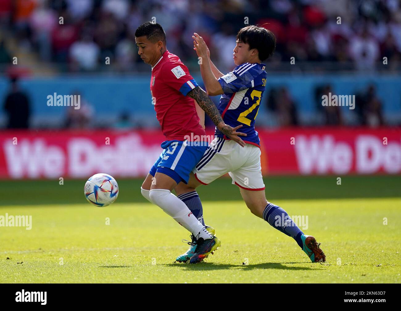 Costa Rica's Gerson Torres battles with Japan’s Yuki Soma during the ...