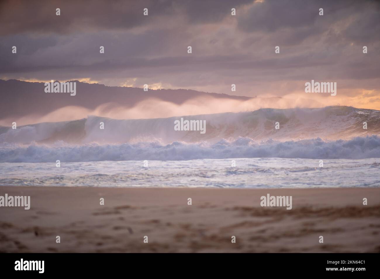 North Shore Banzai Pipeline high waves on Oahu Hawaii USA Stock Photo ...