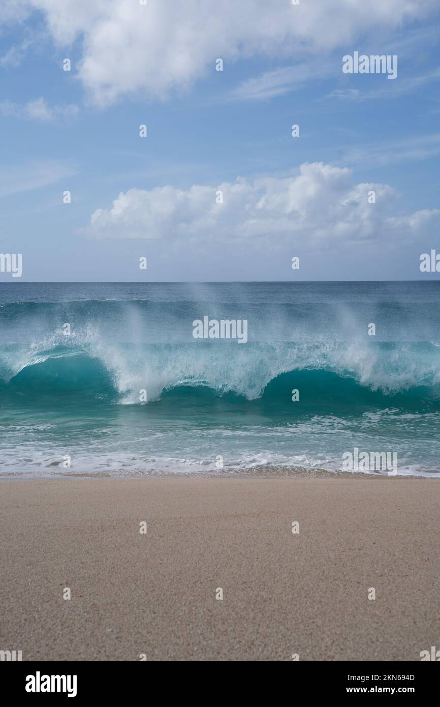 North Shore Banzai Pipeline high waves on Oahu Hawaii USA Stock Photo ...