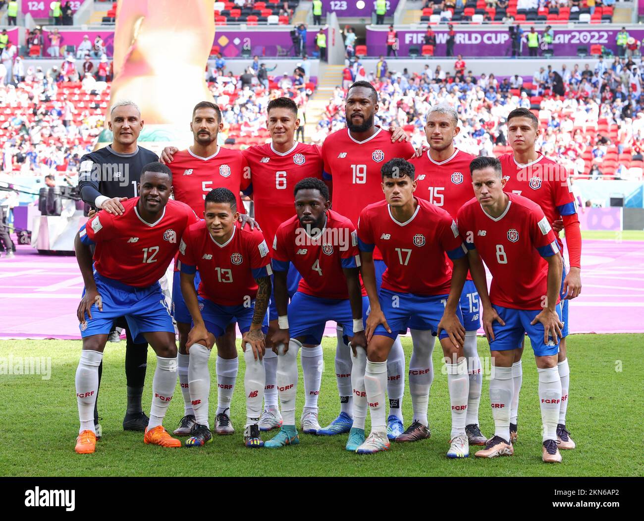 Al Rayyan, Qatar. 27th Nov, 2022. Players of Costa Rica pose for group photos before the Group E ...