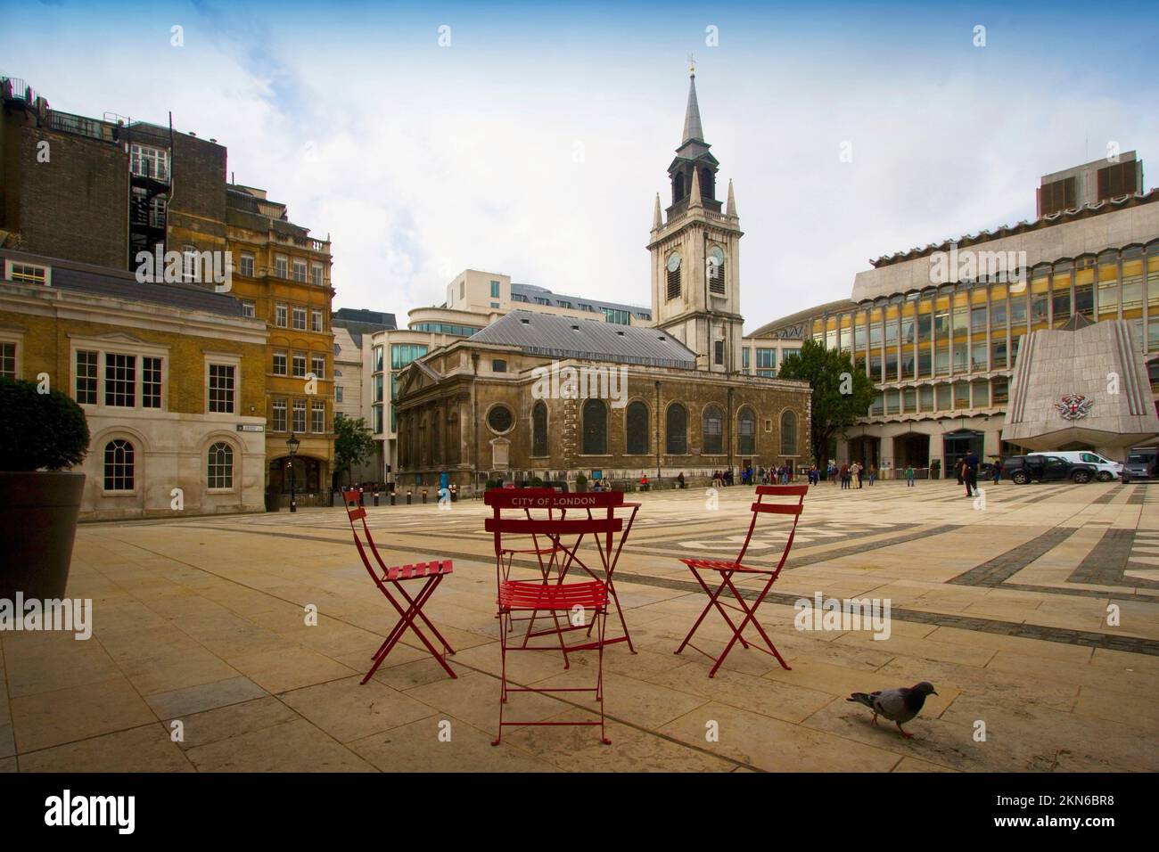 A square with a church in the historical part of the city of Londyn in ...