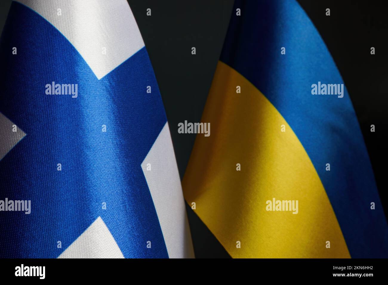 Close up of flags of Finland and Ukraine Stock Photo - Alamy