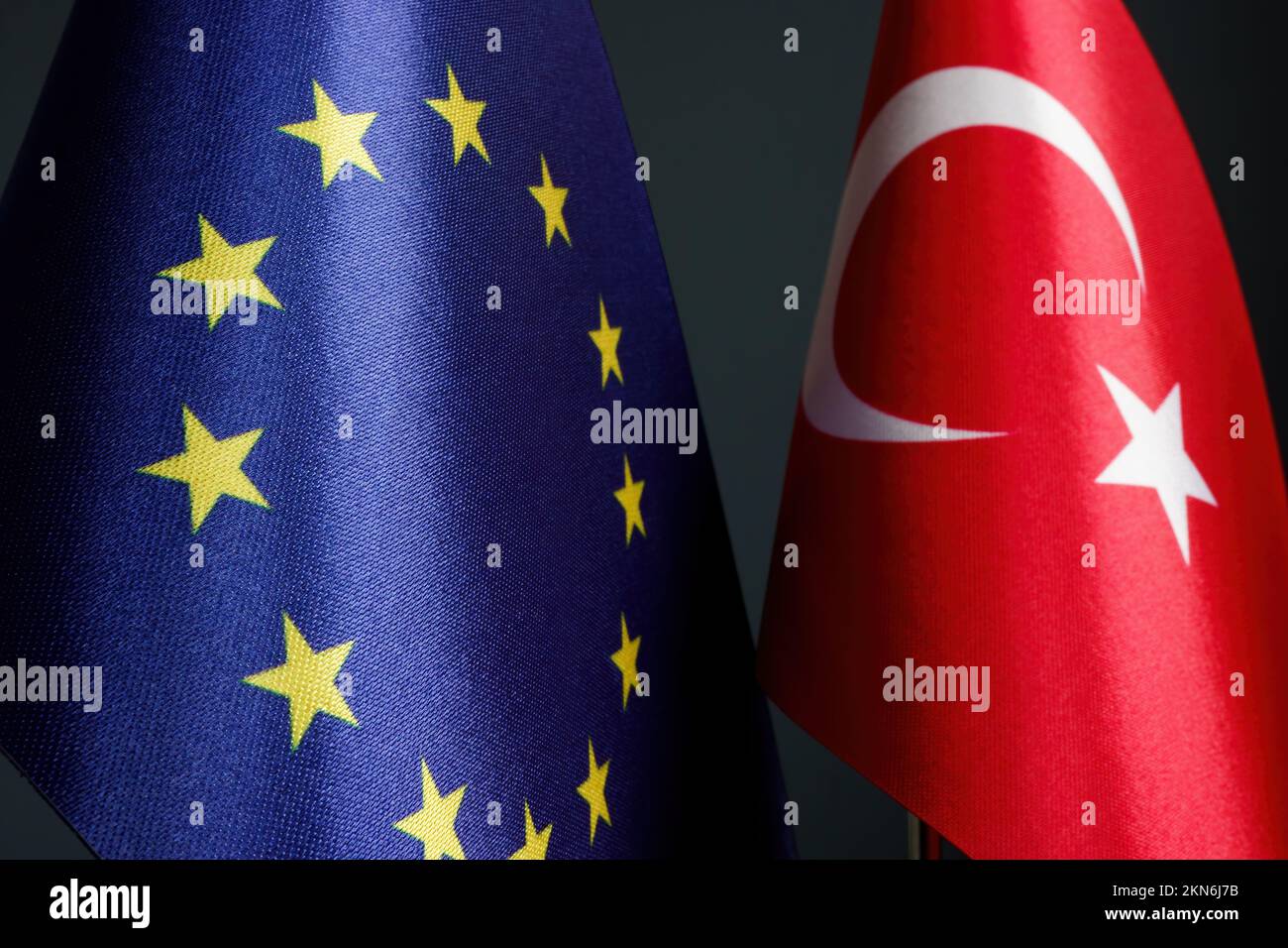 Flags of EU and Turkey near each other Stock Photo - Alamy