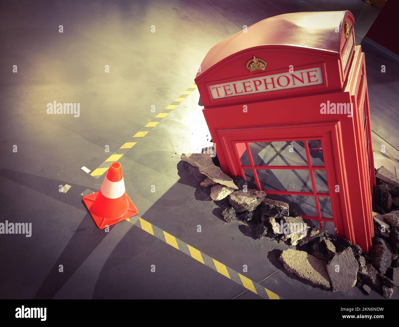 „Submerged Phone Booth“ - Exhibition Banksy in Mülheim-Ruhr Stock Photo ...