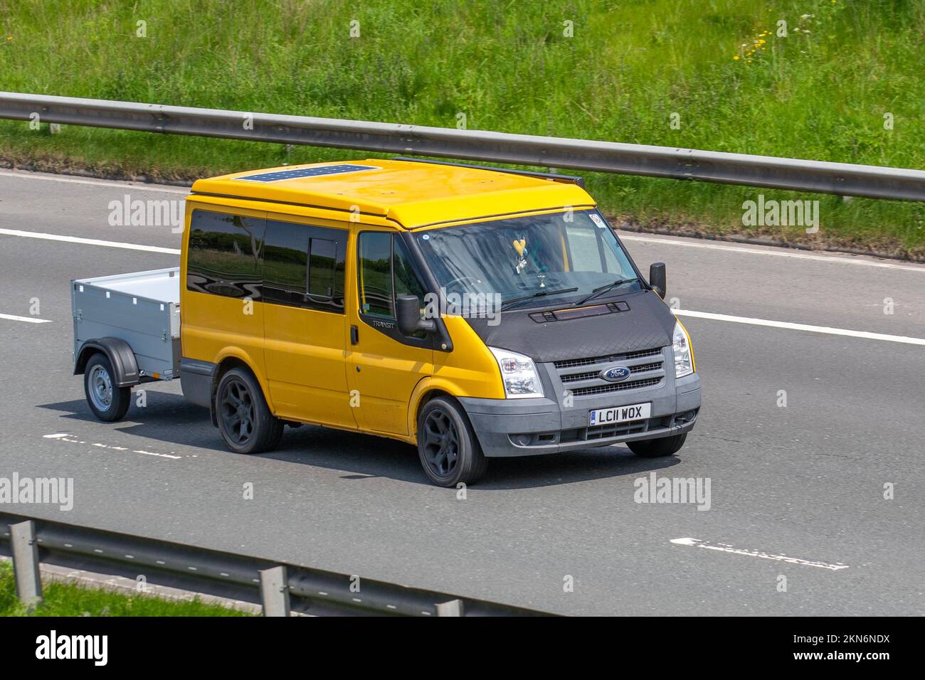 2011 Yellow FORD TRANSIT 300 SWB LR P/V 110 2198cc Diesel van towing ...