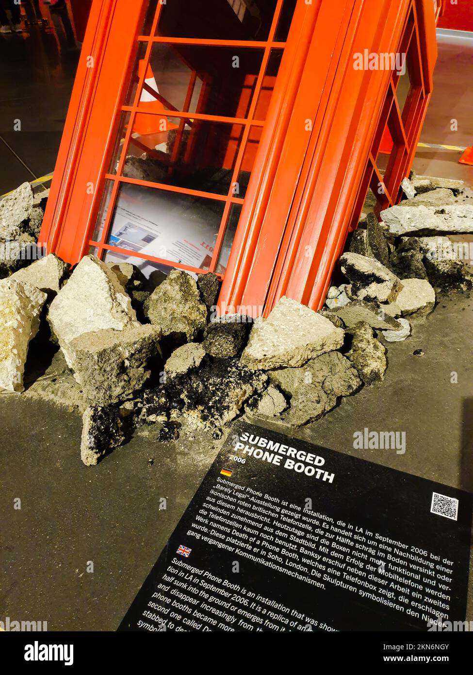 „Submerged Phone Booth“ - Exhibition Banksy in Mülheim-Ruhr Stock Photo ...