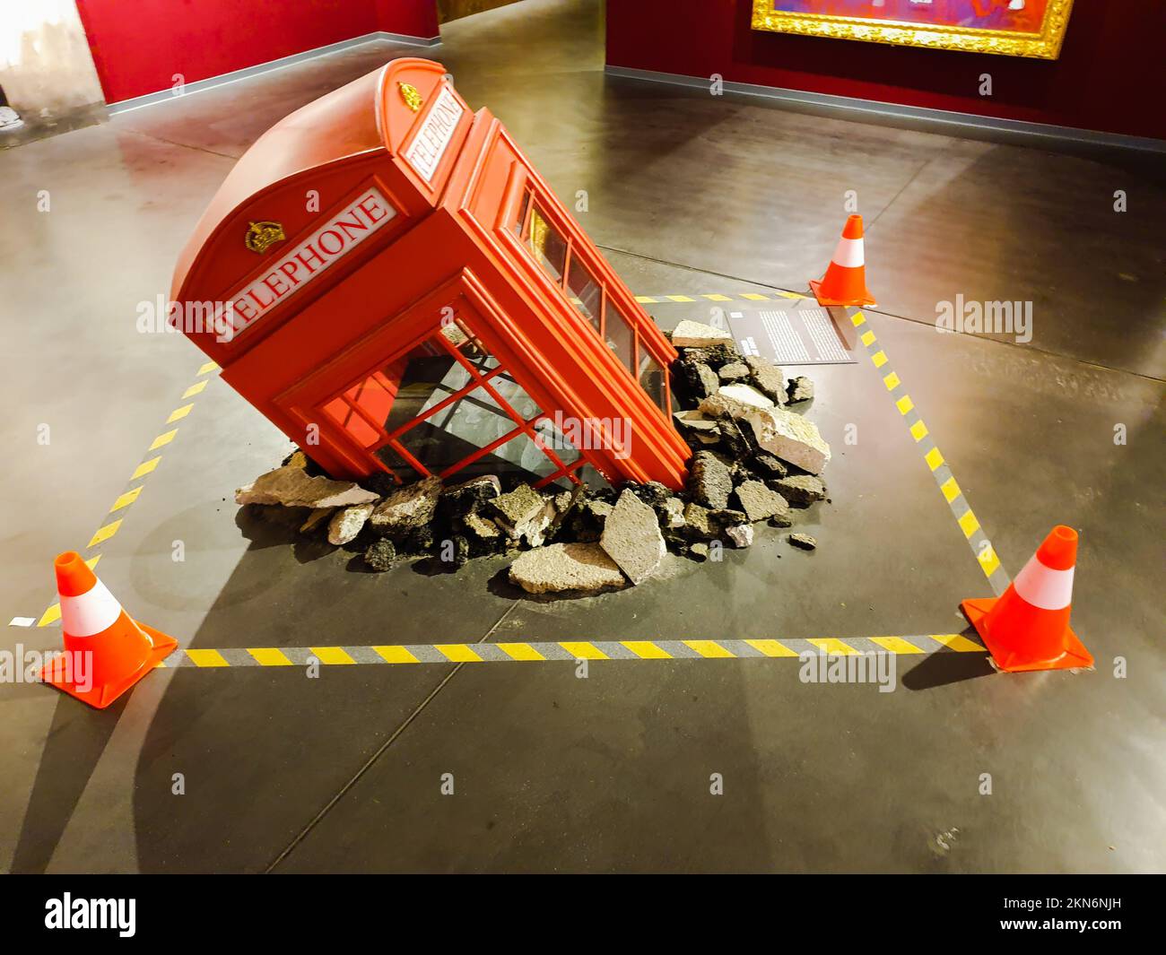„Submerged Phone Booth“ - Exhibition Banksy in Mülheim-Ruhr Stock Photo ...