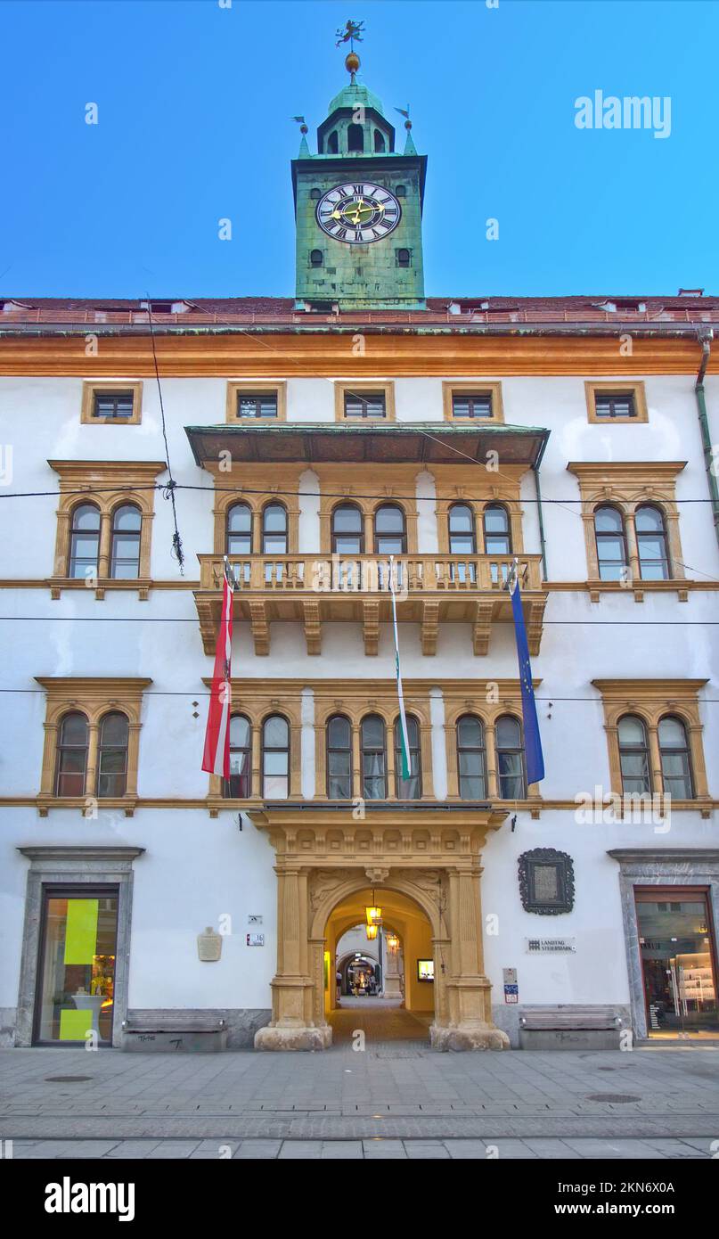 Landhouse - first Renaissance building in the city of Graz Stock Photo ...