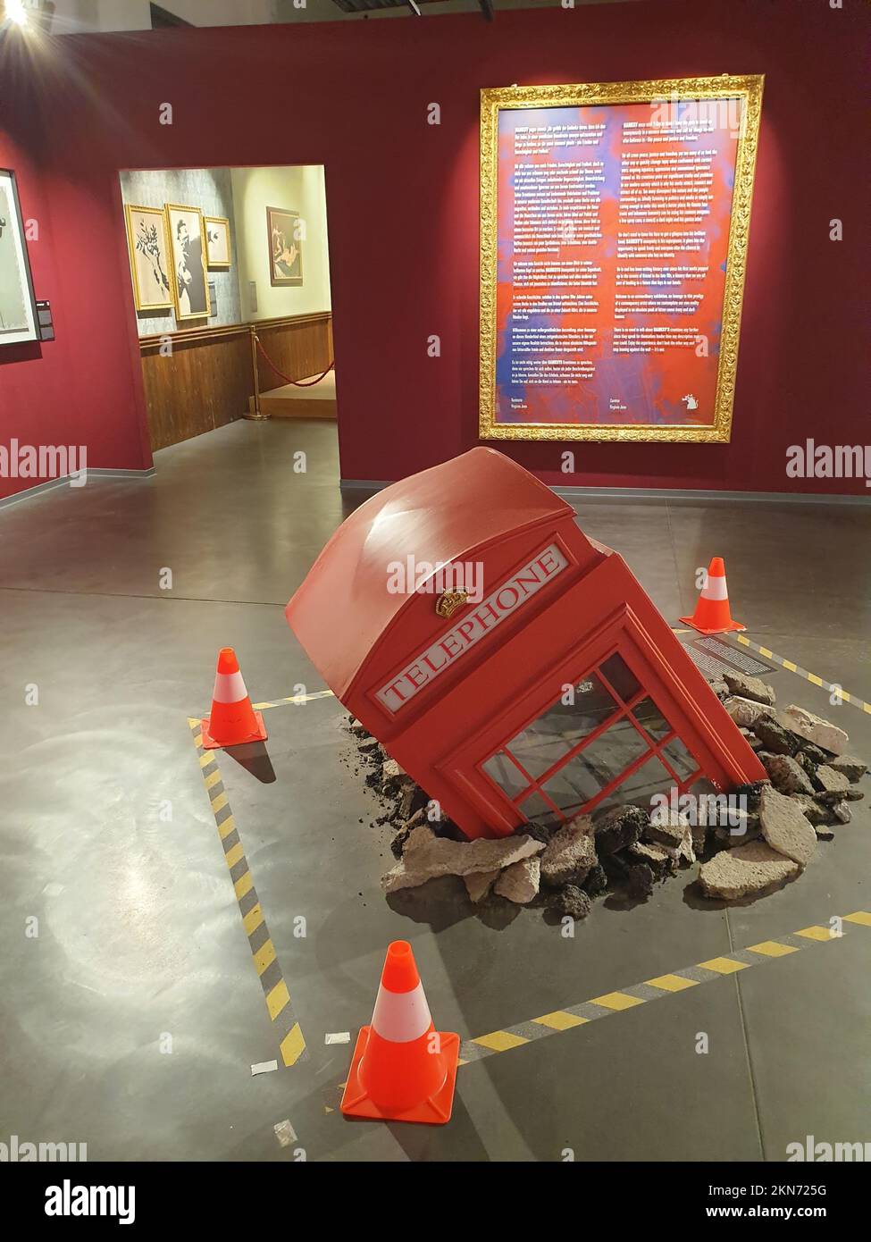„Submerged Phone Booth“ - Exhibition Banksy in Mülheim-Ruhr Stock Photo ...