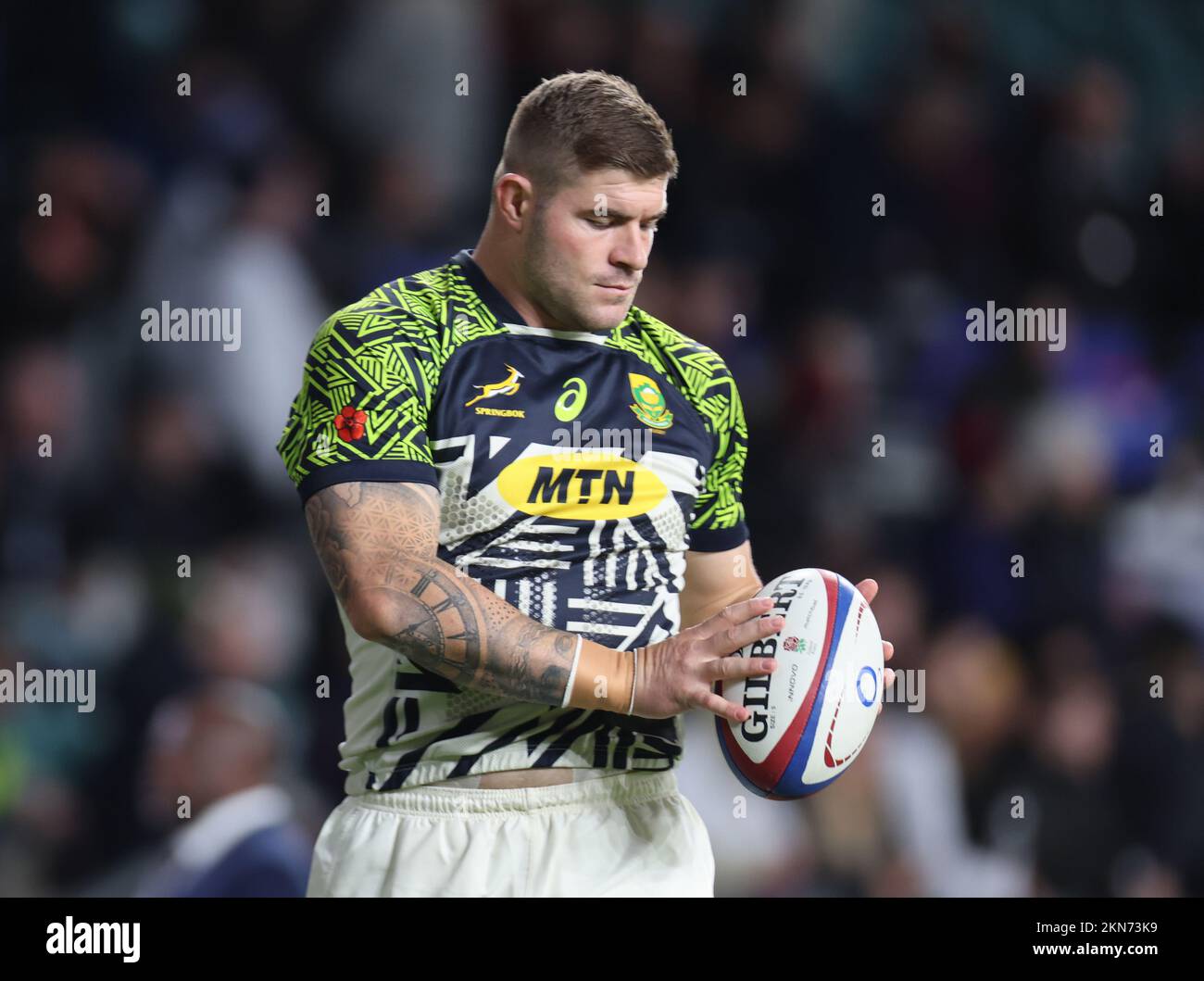 London ENGLAND - November 26: Malcolm Marx of South Africa during ...
