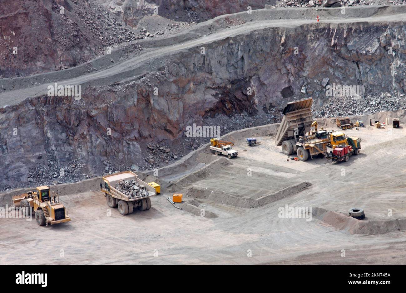 A Maintenance Area in a Large Stone Quarry Stock Photo - Alamy