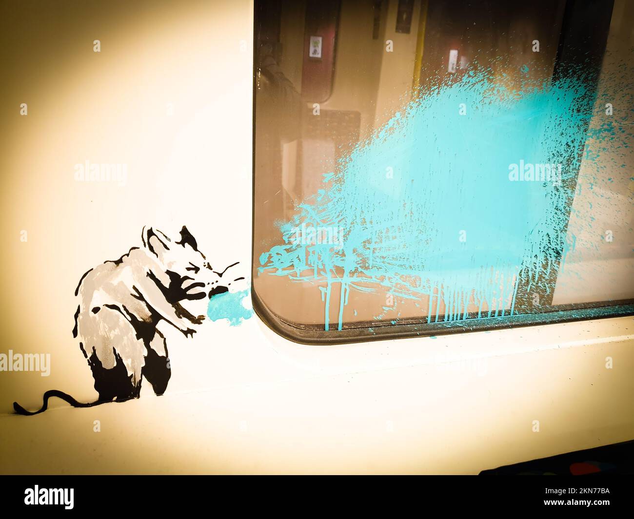 „Sneezing rat" - Banksy Exhibition in Mülheim-Ruhr Stock Photo - Alamy