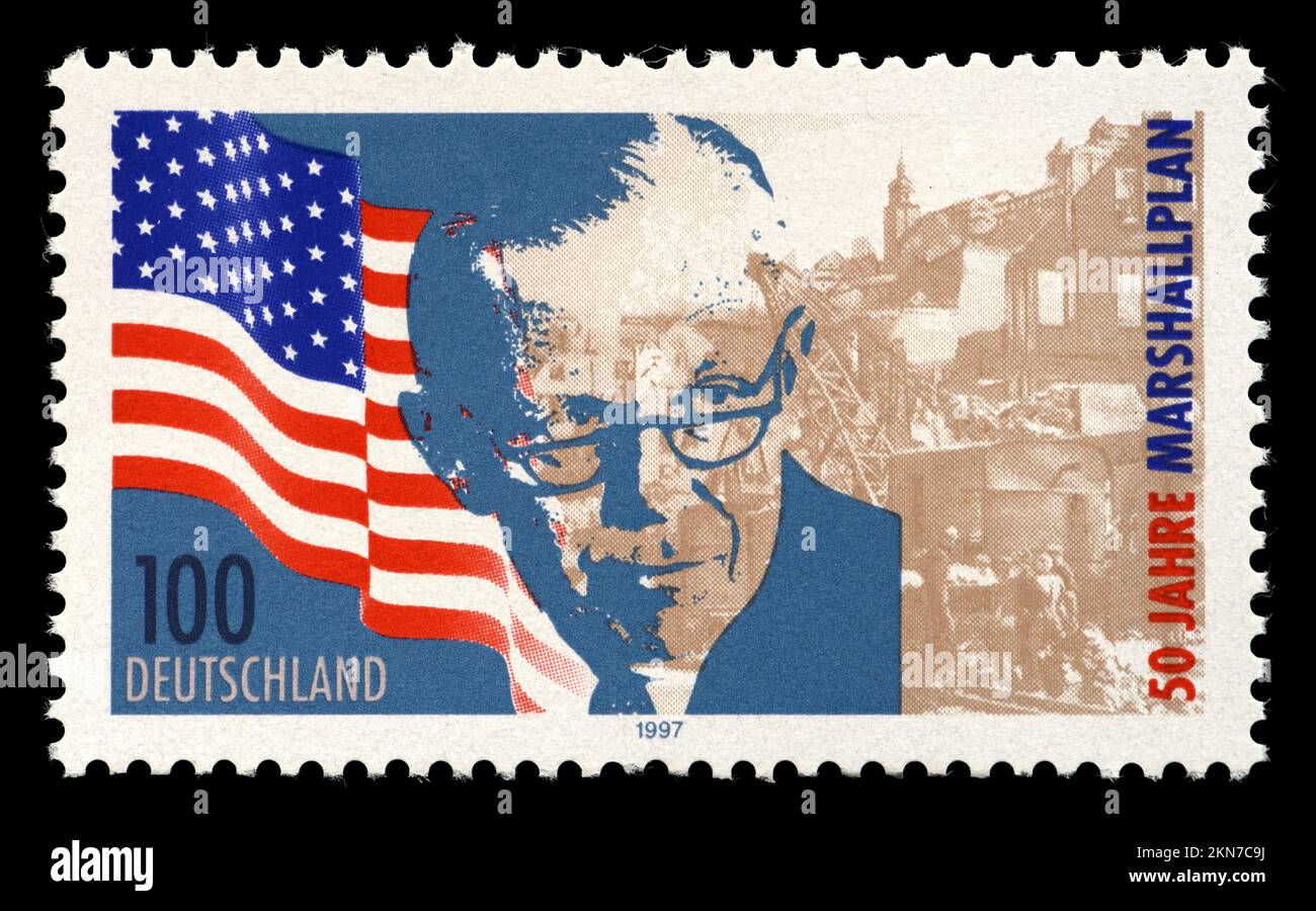 German postage stamp (1997) : 50th Anniversary of the Marshall Plan ... German postage stamp (1997) : 50th Anniversary of the Marshall Plan ...